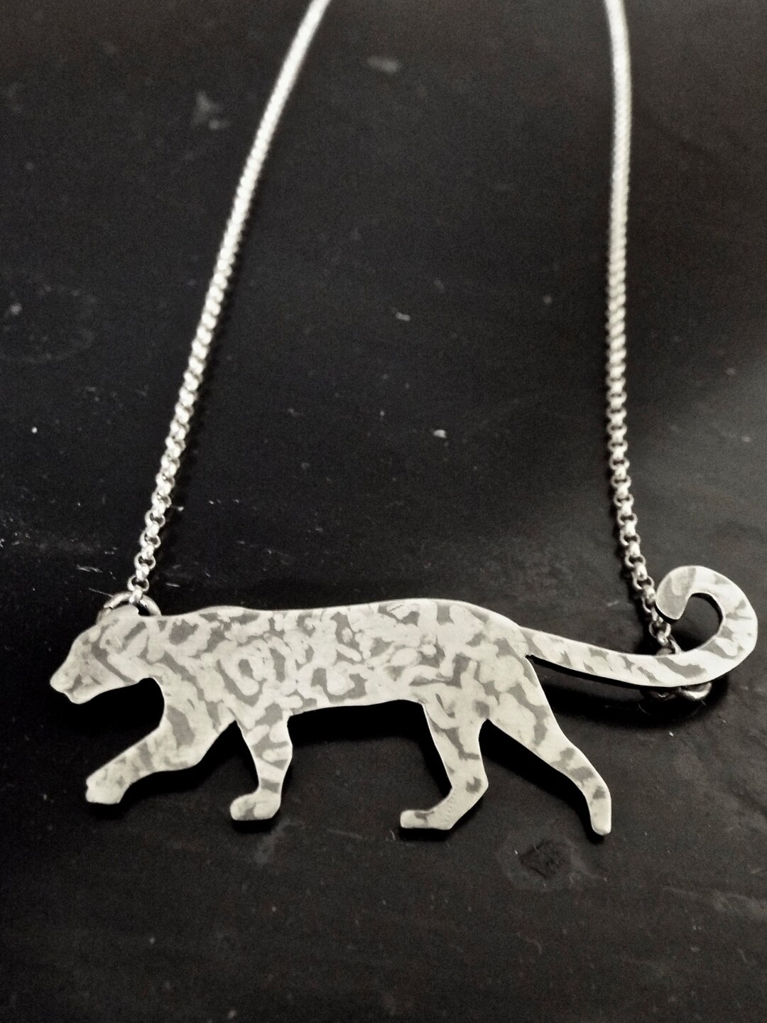 Clouded Leopard Sterling Silver Necklace - Etsy