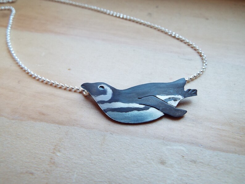 Sterling Silver Magellanic Penguin Necklace - Etsy