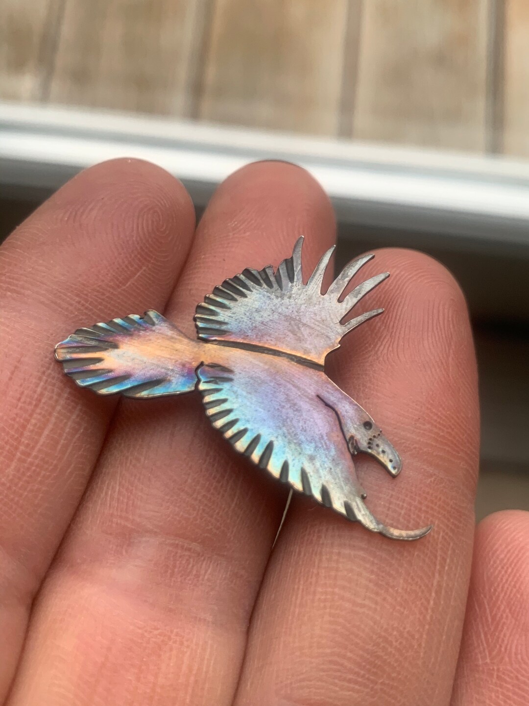 Sterling Silver Raven Necklace - Etsy