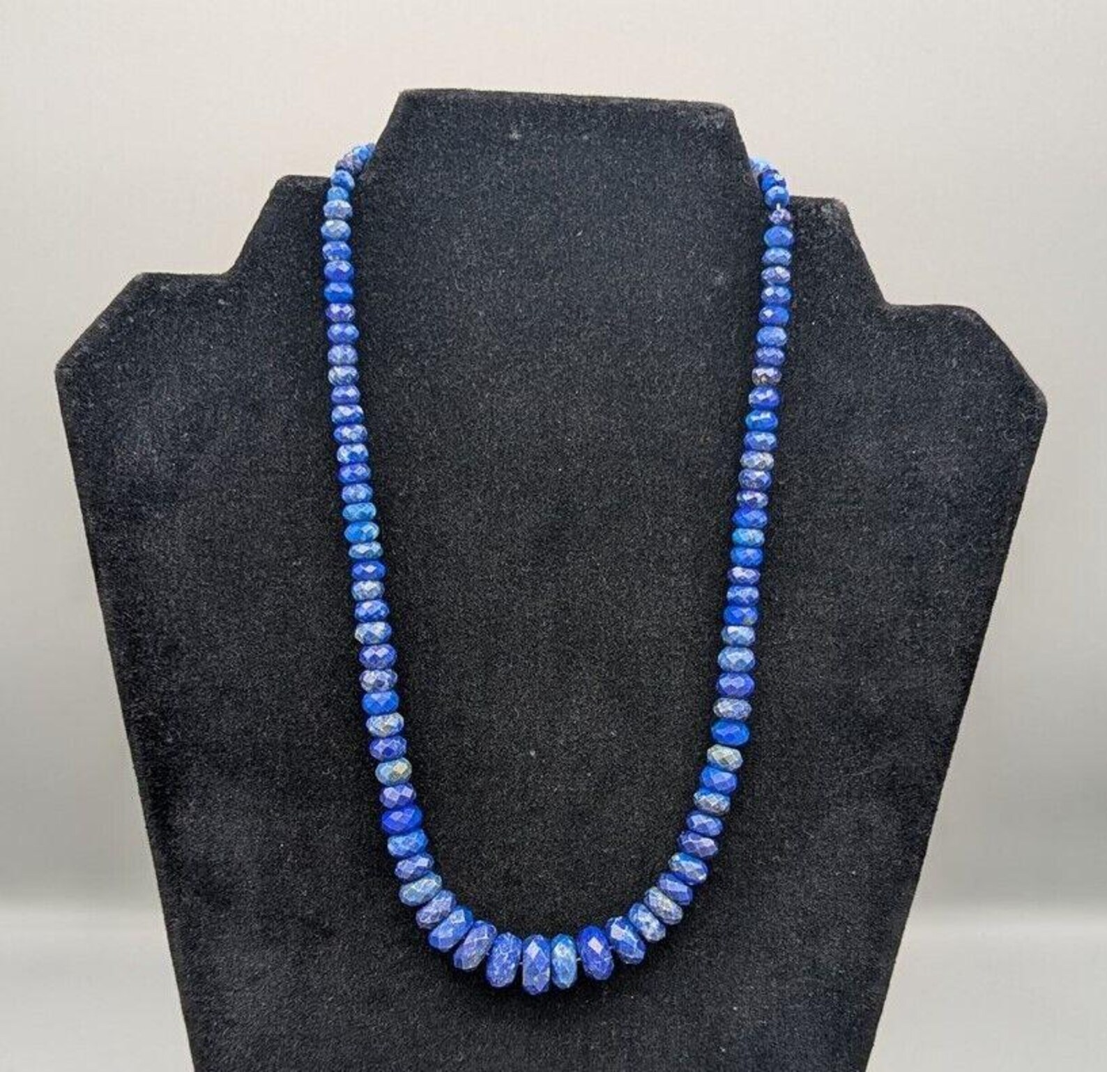 Jay King Lapis Lazuli Faceted Graduated Bead Necklace 925 Silver 18" - Etsy