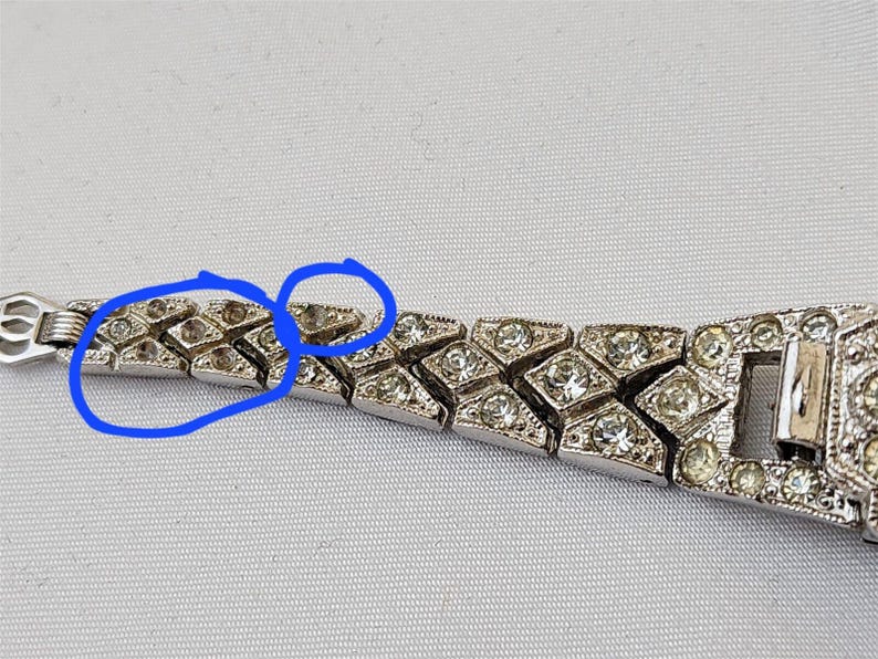 Vintage 1950's Geneva Art Deco Crystal Hidden Face Watch Bracelet ...