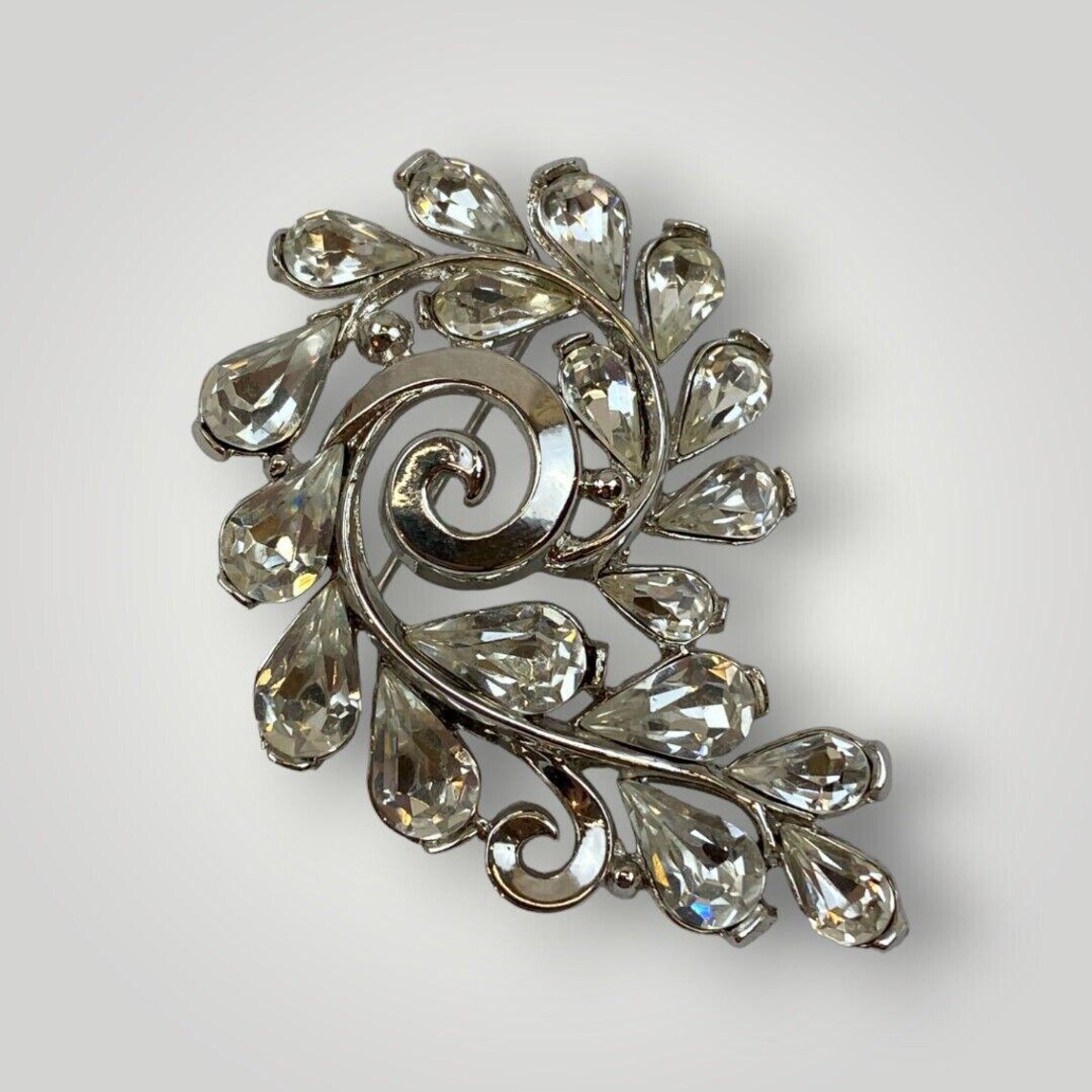 Alfred Philippe Crown Trifari Circa 1950's Swirl Brooch W Tear Drop ...