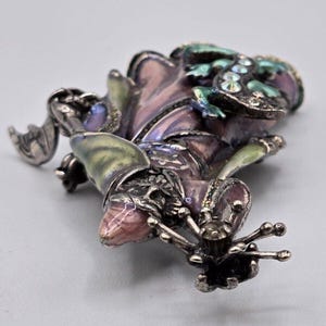 Kirks Folly Merlin Brooch Wizard & Lizard Silver Tone Purple Enamel ...