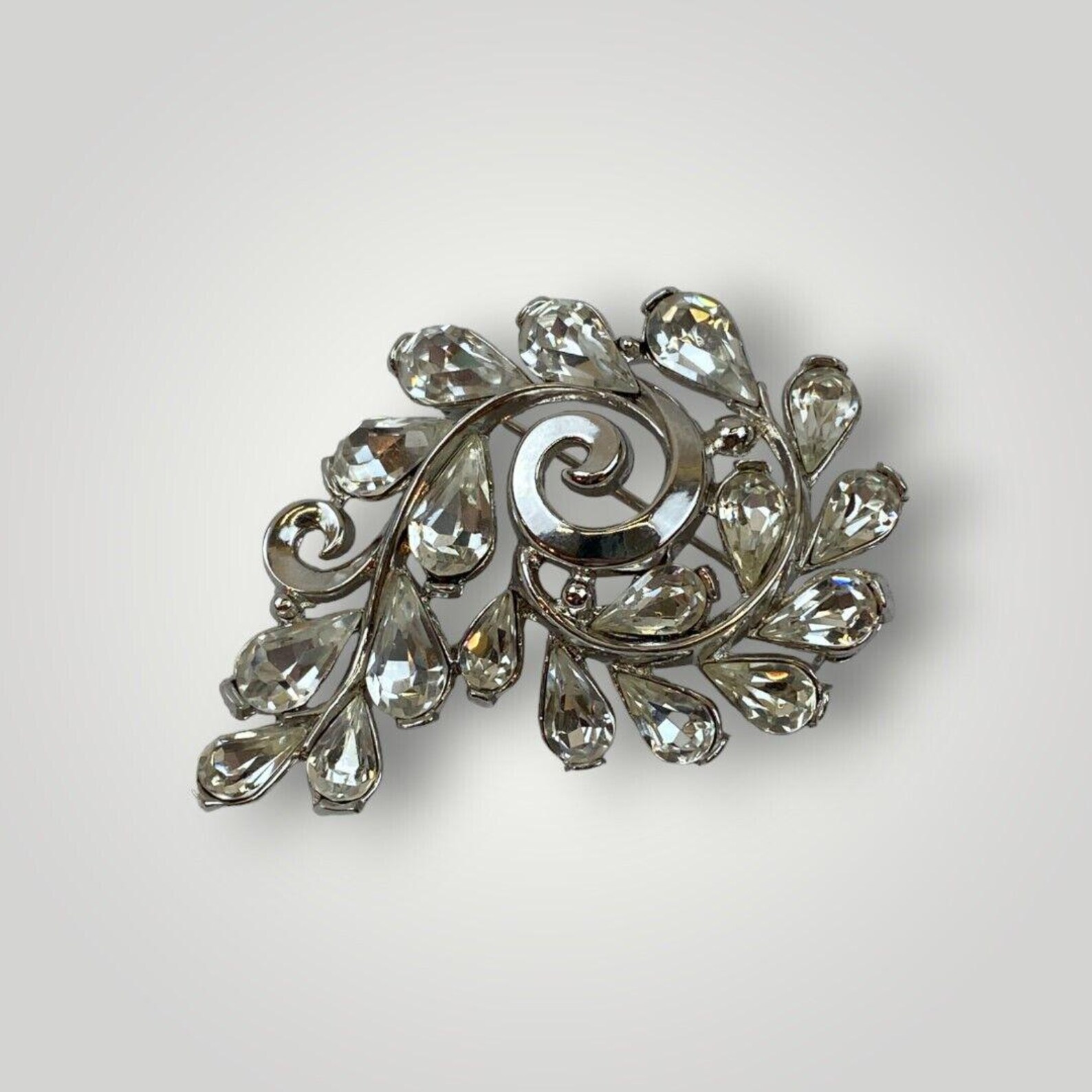 Alfred Philippe Crown Trifari Circa 1950's Swirl Brooch W Tear Drop ...