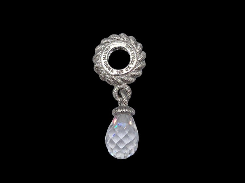 Judith Ripka Briolette Dangle Charm Pendant 925 Sterling Silver Cubic ...