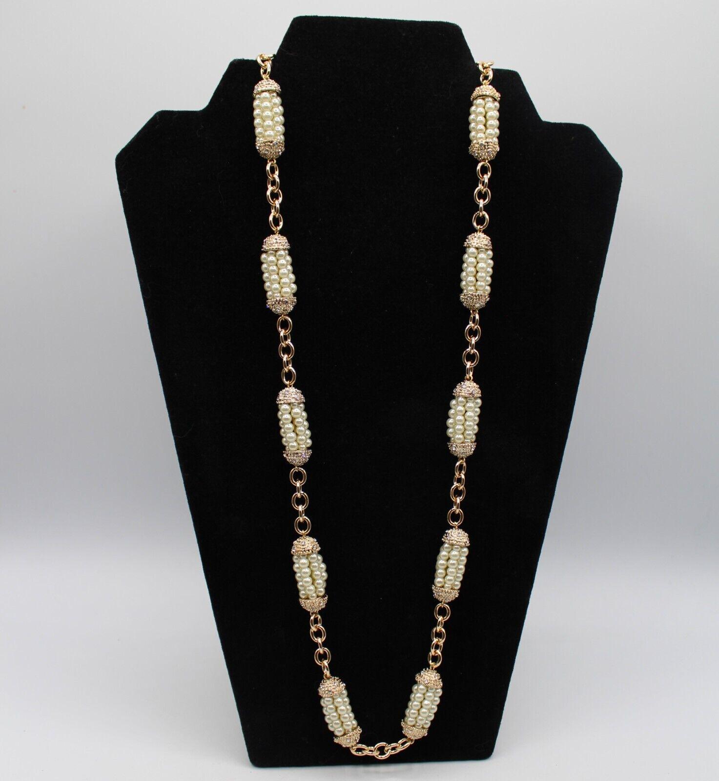 Clarion Pell Princess Grace Kelly Collection Faux Pearl Necklace Gold ...