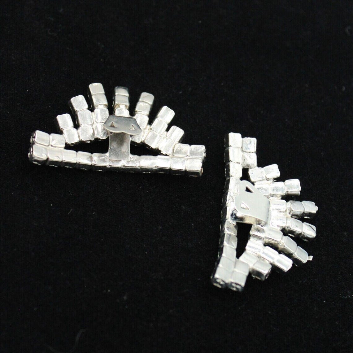 Vintage Clear Rhinestone Fringe Shoe Clips Silver Tone - Etsy
