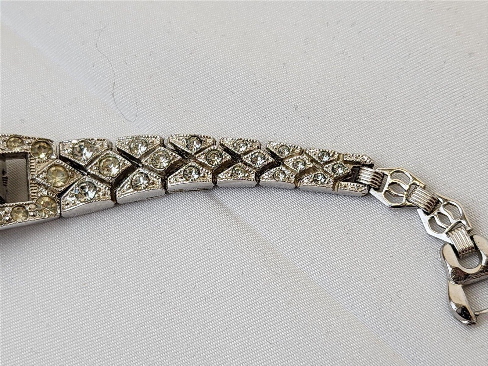 Vintage 1950's Geneva Art Deco Crystal Hidden Face Watch Bracelet ...