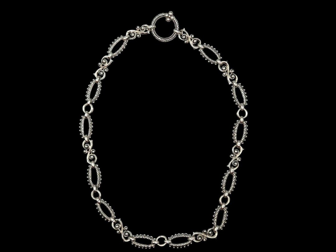 Barbara Bixby Necklace 925 Sterling Silver Chain W/ 18K Gold Flower ...
