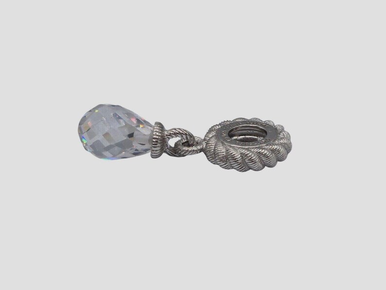 Judith Ripka Briolette Dangle Charm Pendant 925 Sterling Silver Cubic ...