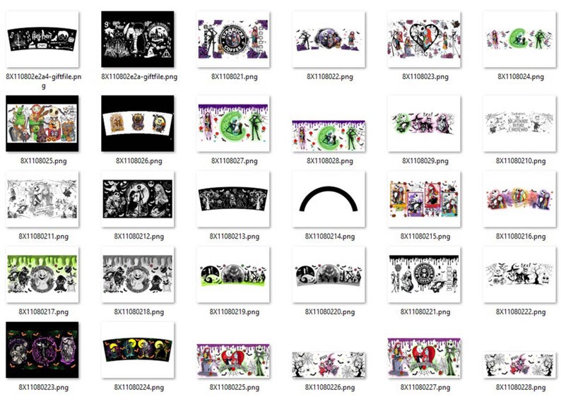 Bundle 12 Jack Skellington 40oz Tumbler Wrap, Halloween Tumbler Wrap ...