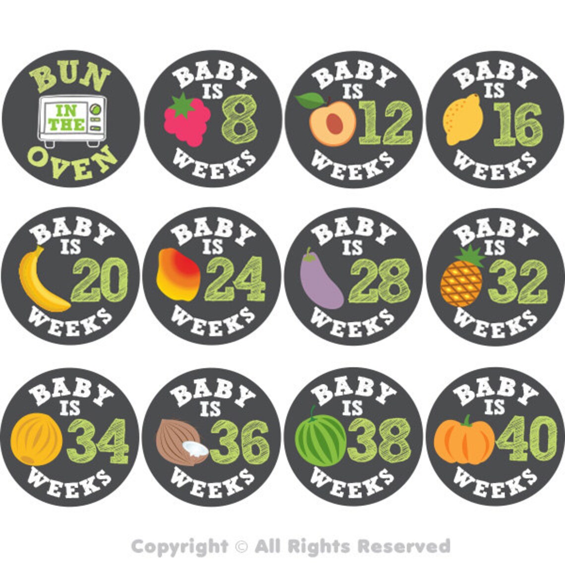 INSTANT DOWNLOAD PRINTABLE Pregnancy Stickers, Maternity Stickers ...