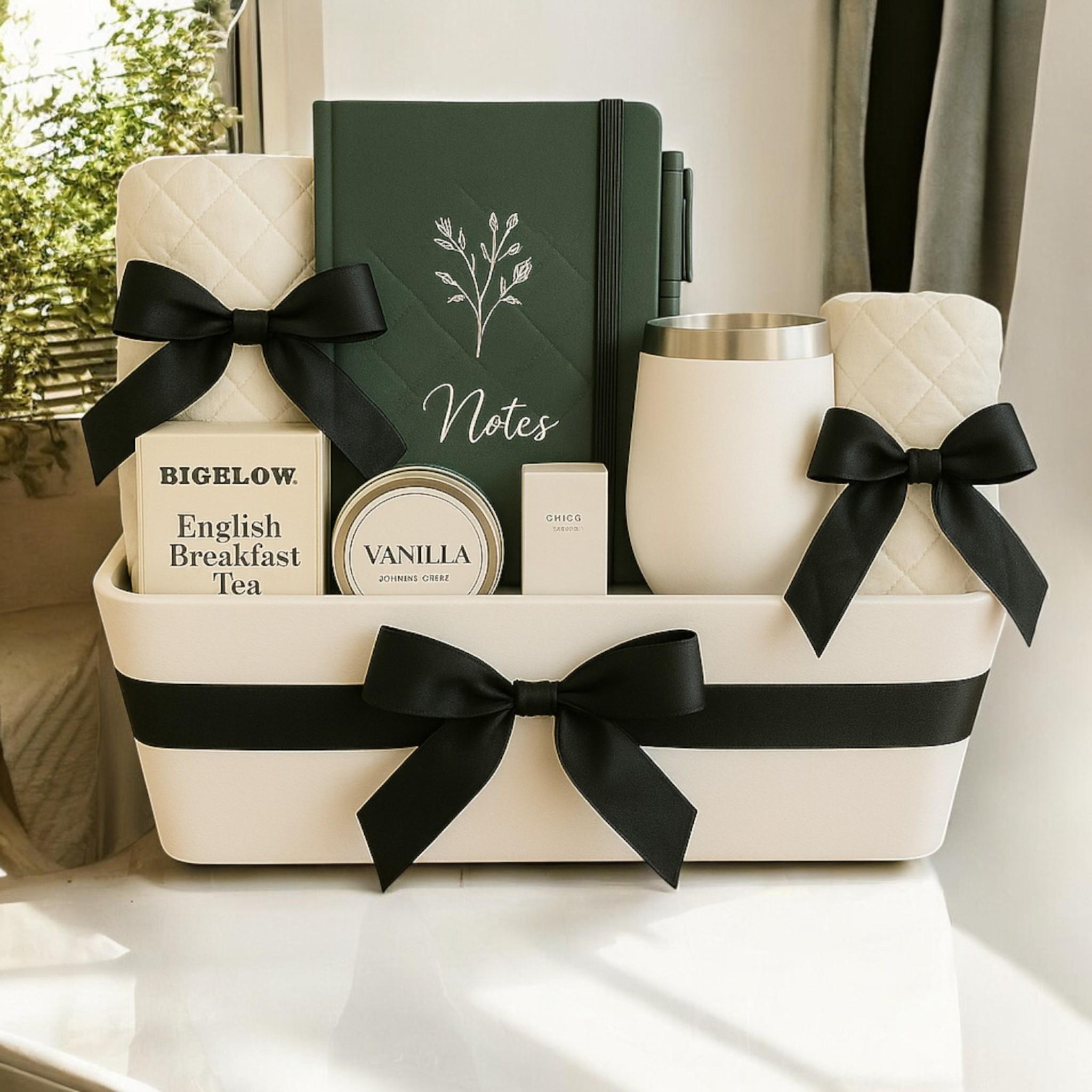 Cozy Gift Box for Women • Relaxation Spa Gift Basket • Tea, Blanket ...