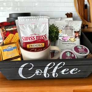 Coffee Bar Wood Box, Coffee Bar Storage, Wood Coffee Caddy, Coffee Bar ...