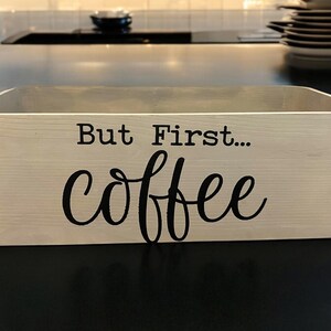 Coffee Bar Wood Box, Coffee Bar Storage, Wood Coffee Caddy, Coffee Bar ...