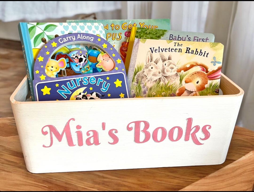 Wooden Book Storage Box: Personalized Wooden Monogram Box - Etsy