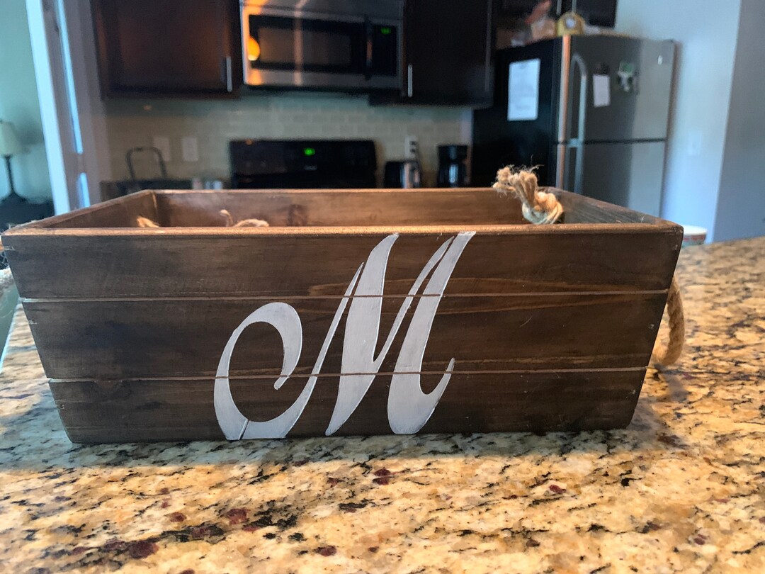 Personalized Wood Centerpiece Box Rustic Gift Basket Centerpiece Decor ...