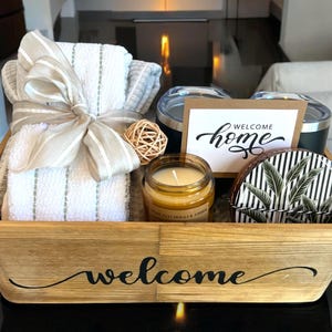 Welcome Home Gift Basket Personalized Name Housewarming Gift Basket New ...
