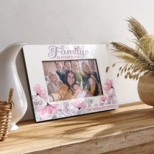 PERSONALIZED -family is Everything Purple Flowers Picture Frame ...