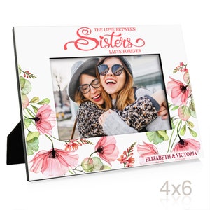 Personalized-the Love Between Sisters Lasts Forever Pink Flowers ...