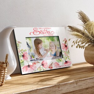 Personalized-the Love Between Sisters Lasts Forever Pink Flowers ...
