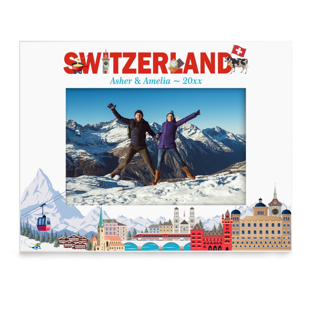 PERSONALIZED - Switzerland Picture Frame. Family Vacation, Couple ...