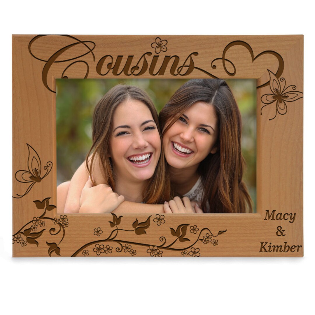 PERSONALIZED - Cousins Floral Butterfly Engraved Cute Picture Frame ...