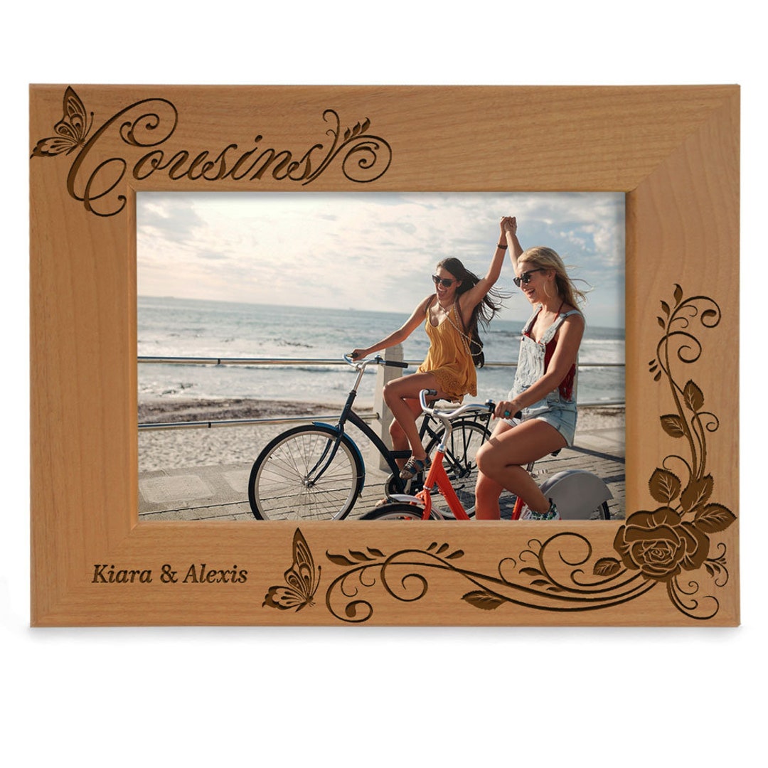 PERSONALIZED Cousins Butterfly Rose Engraved Picture Frame. Best Cousin ...