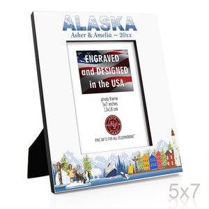 PERSONALIZED - Alaska Picture Frame. Family Vacation, Couple Vacation ...
