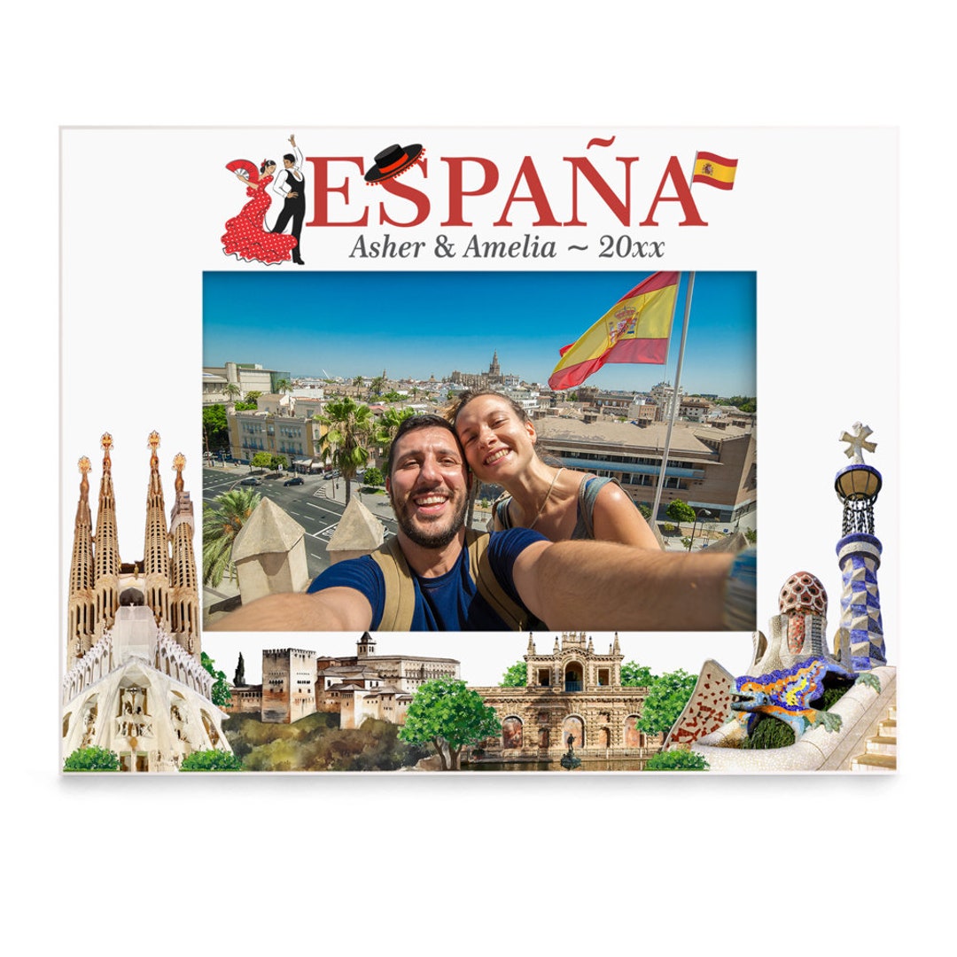 PERSONALIZED -españa Picture Frame. Family Vacation, Couple Vacation ...