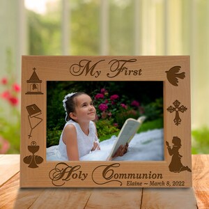 Personalized-my First Holy Communion Engraved Religious Picture Frame ...
