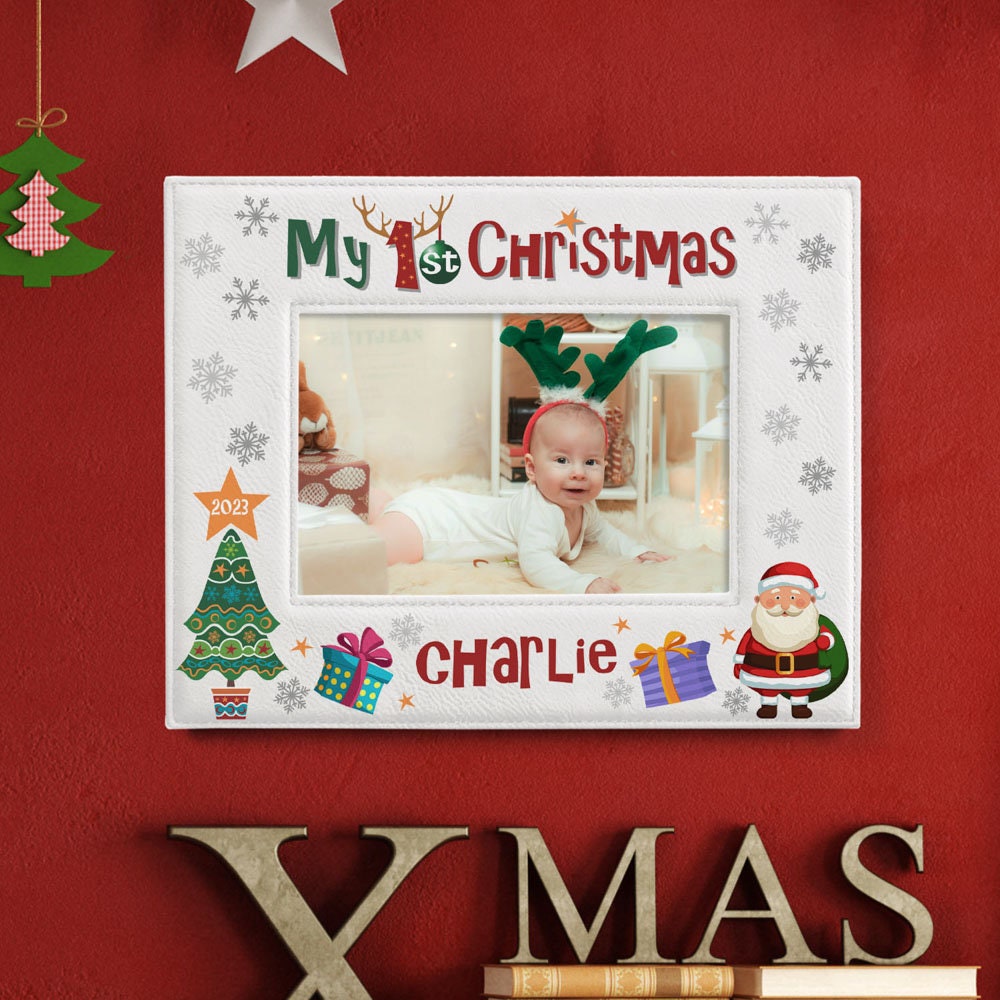 PERSONALIZED - My 1st Christmas Santa Classic Picture Frame. Cute Gift ...