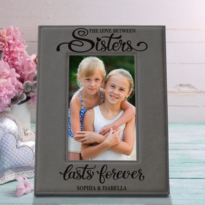PERSONALIZED - the Love Between Sisters Lasts Forever Engraved Leather ...