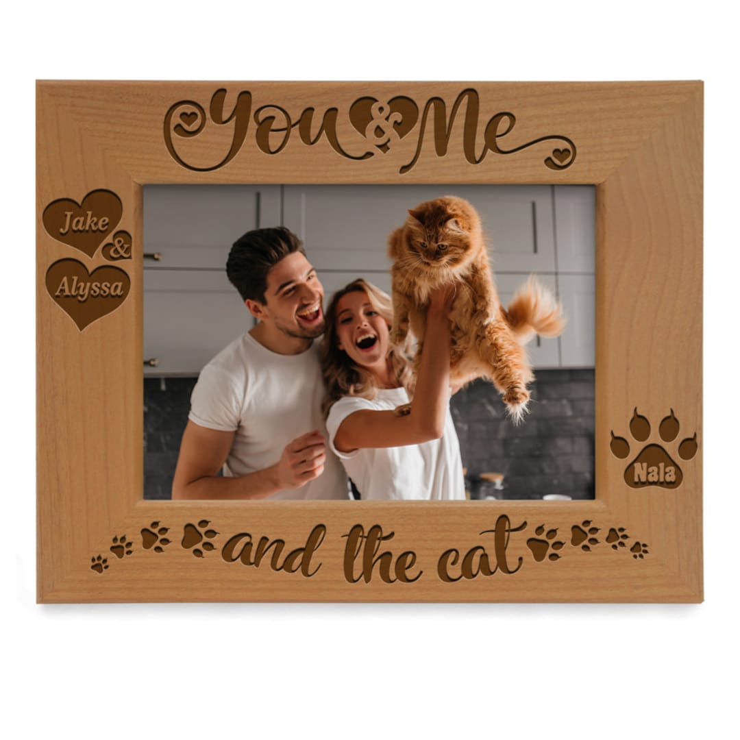 PERSONALIZED - You & Me and the Cat Picture Frame. Ideal Gift for Cat ...