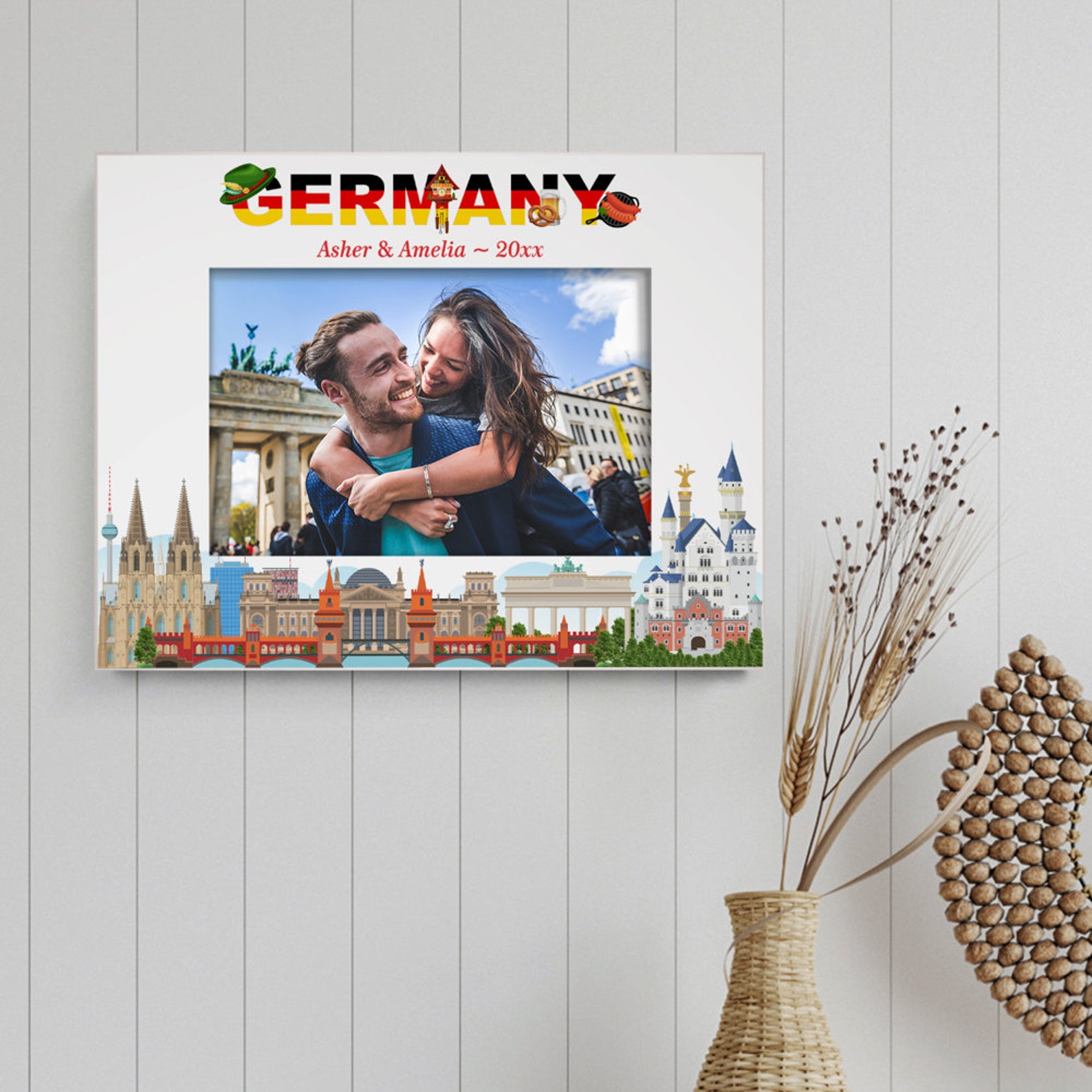 PERSONALIZED - Germany Picture Frame. Family Vacation, Couple Vacation ...