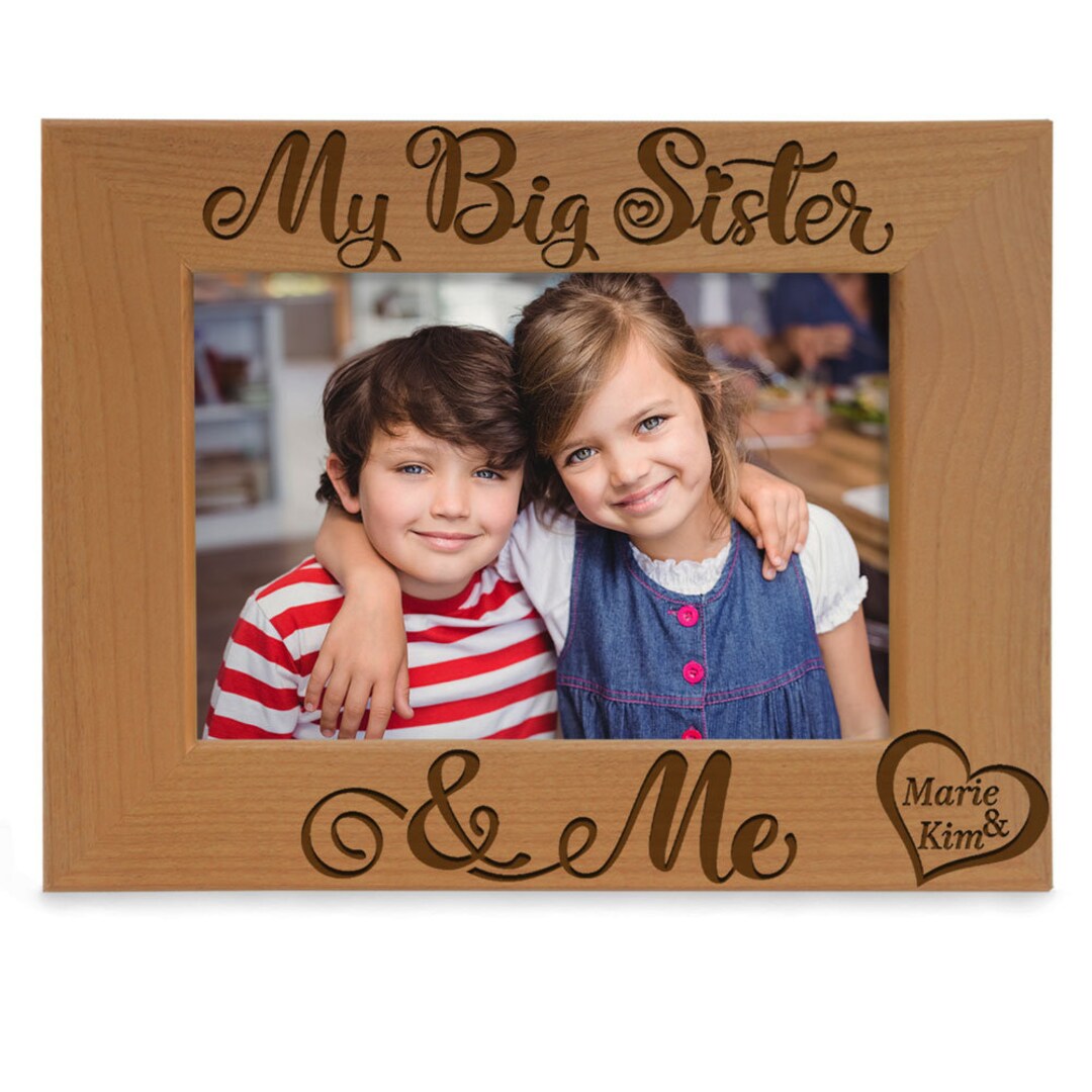 PERSONALIZED - My Big Sister & Me Engraved Cute Picture Frame. Best Big ...