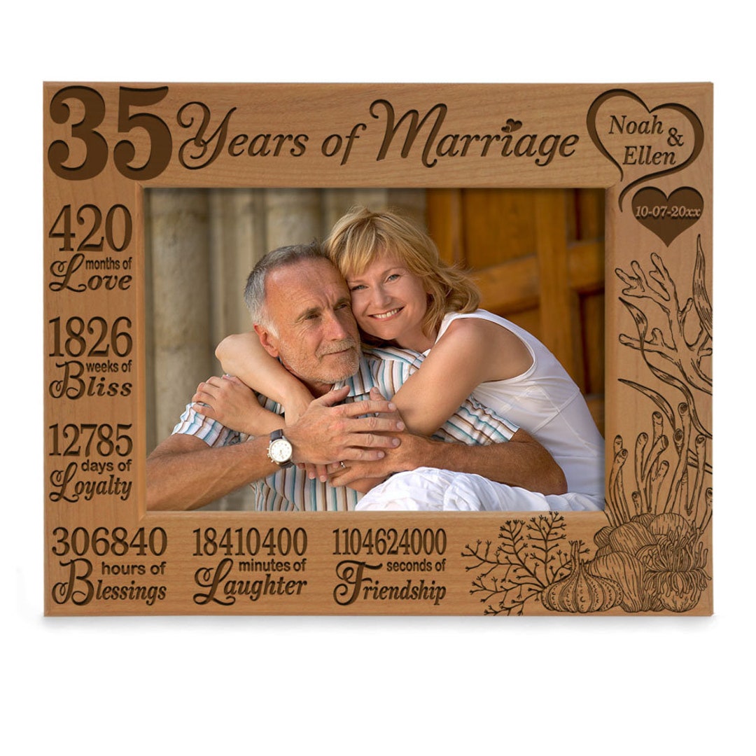 PERSONALIZED-35 Years of Marriage Picture Frame. Thirty Five Years ...