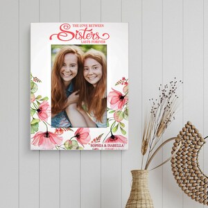 Personalized-the Love Between Sisters Lasts Forever Pink Flowers ...