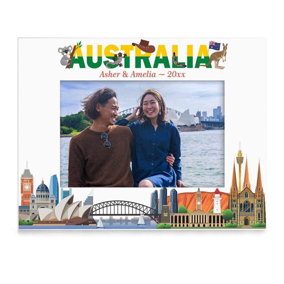 PERSONALIZED - Australia Picture Frame. Family Vacation, Couple ...