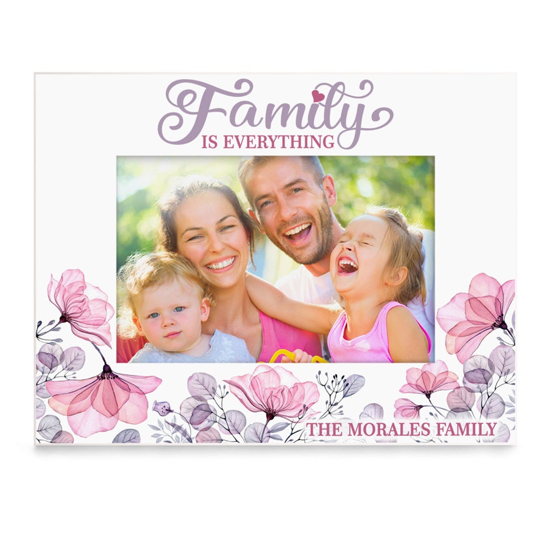 PERSONALIZED -family is Everything Purple Flowers Picture Frame ...