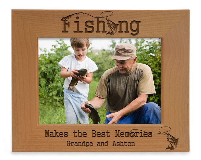Fishing Theme Frame Photo Frame for Dad Photo Frame Fishing Picture ...