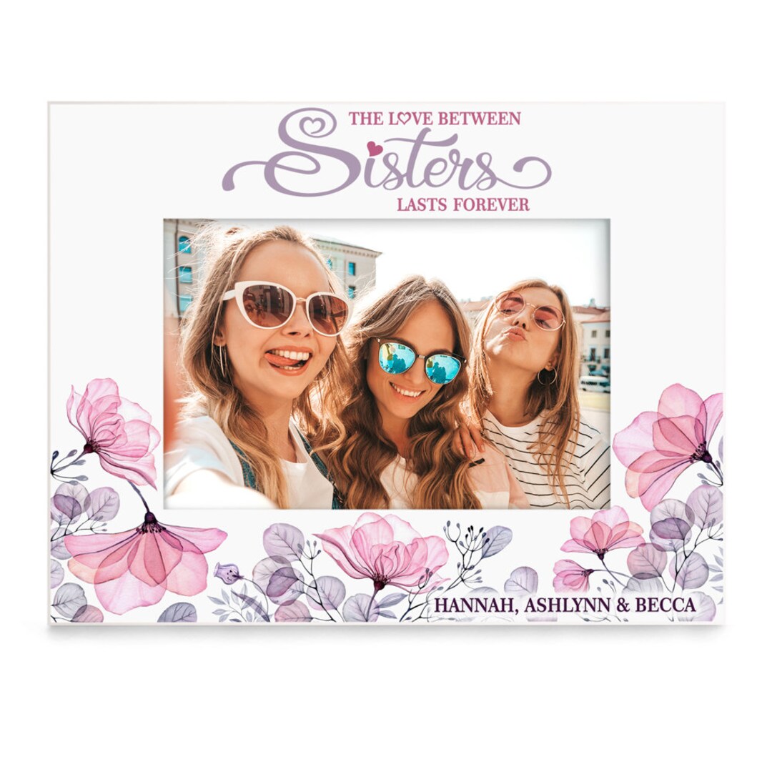 Personalized-the Love Between Sisters Lasts Forever Purple Flowers ...
