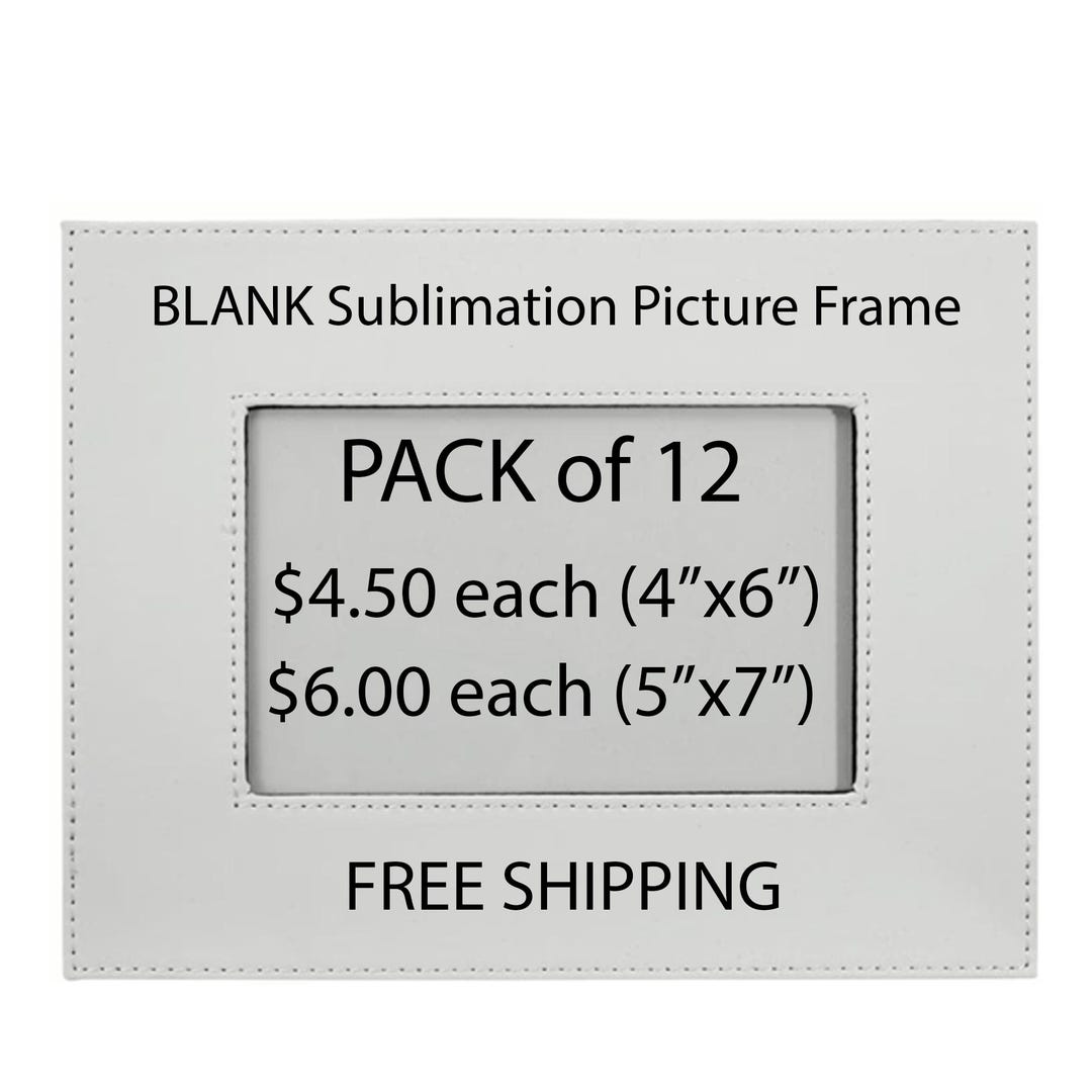 BLANK Sublimatable Picture Frame, Sublimation Photo Frame (set of 12 ...