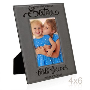 PERSONALIZED - the Love Between Sisters Lasts Forever Engraved Leather ...