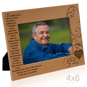 PERSONALIZED - in Loving Memory Poem Engraved Sentimental Picture Frame ...