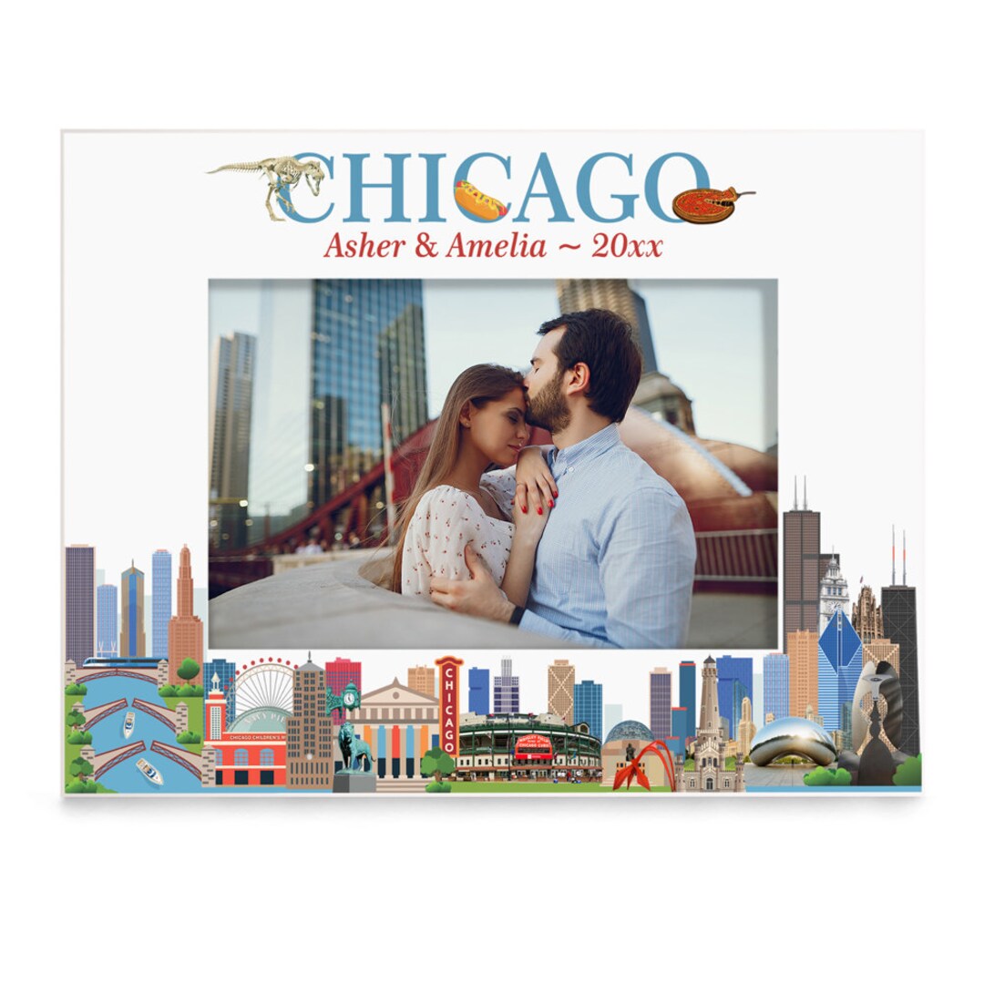 PERSONALIZED - Chicago Picture Frame. Family Vacation, Couple Vacation ...