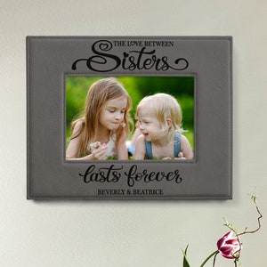PERSONALIZED - the Love Between Sisters Lasts Forever Engraved Leather ...