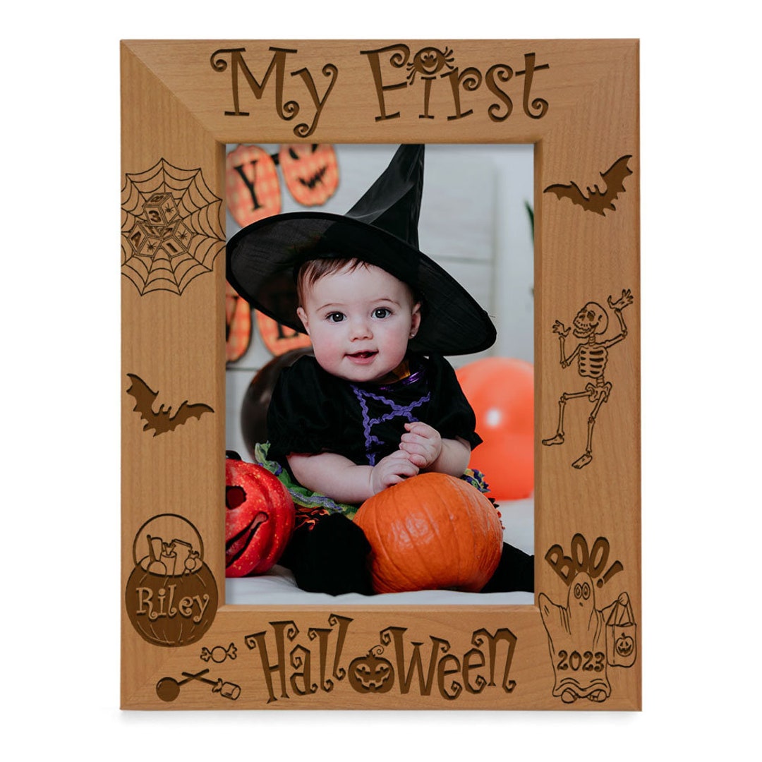 PERSONALIZED - My First Halloween Picture Frame. Gift for Baby Boy or ...