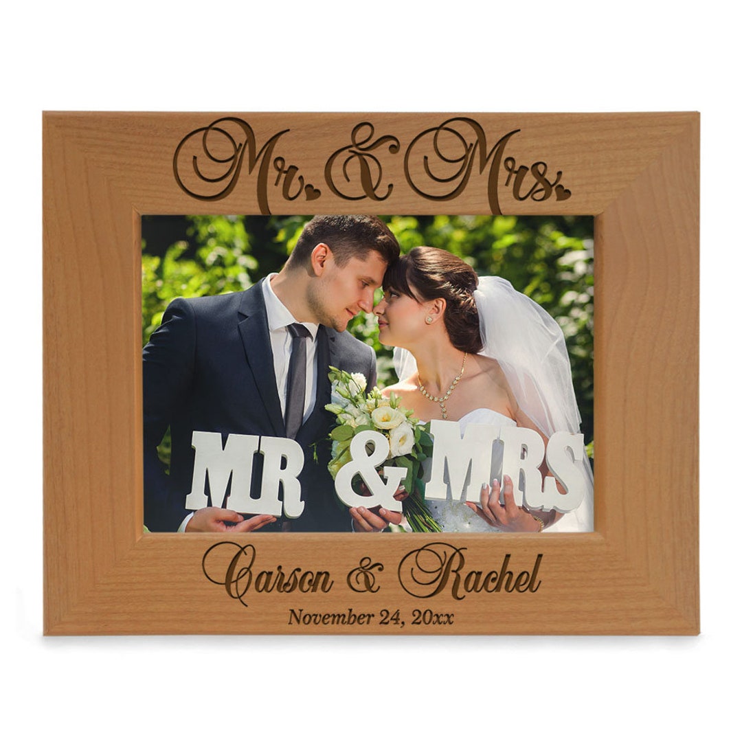 PERSONALIZED - Mr. & Mrs. Picture Frame. Wedding, Valentine's Day ...