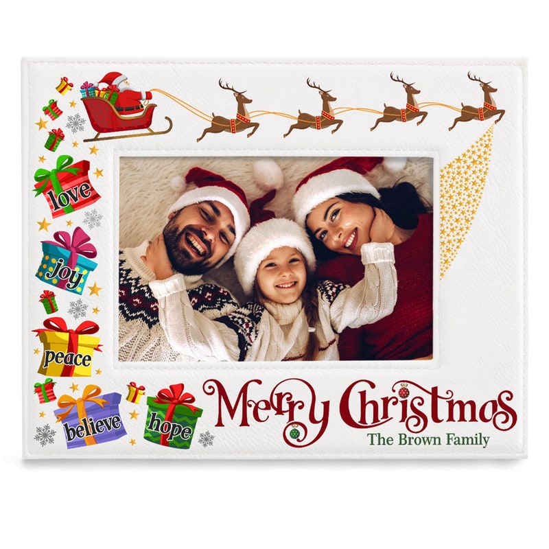 Merry Christmas Picture Frames - Etsy